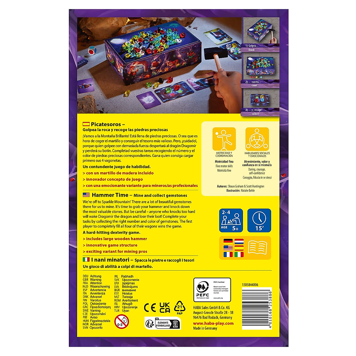 HABA Hammer Time - Simple Rules - Fast Playing - Treasure Hunt Game for Kids