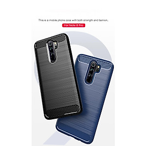 EUAGVQY for Xiaomi Redmi Note 8 Pro Case Carbon Fiber Soft TPU Anti-Slip Durable Lightweight Protective Phone Cover for Redmi Note 8 Pro,Black