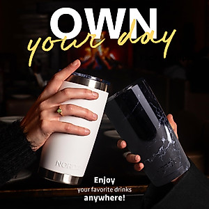 NORDAY | Tumbler Cup with Lid - 20oz - Black Marble | Vacuum Insulated Tumbler - Travel Tumbler - Stainless Steel Tumblers - Double Wall Coffee Tumbler - Keeps Temperature up to 24hr - Anti Spill Lids