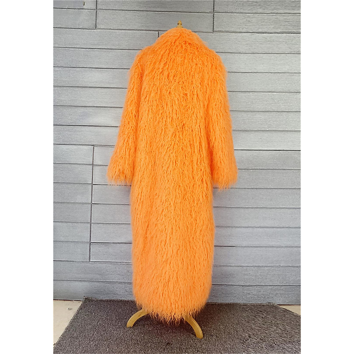 Vickstco Women's Fluffy Faux Fur Long Overcoat Winter Spring Warm Outwear Parka Coat White