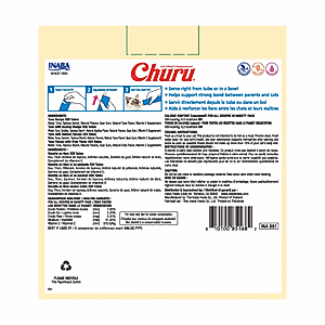 INABA Churu Cat Treats, Lickable, Squeezable Creamy Purée with Vitamin E, 0.5 Ounces per Tube, 100 Tubes Total, Tuna Variety