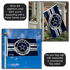 WinCraft Dallas Cowboys Patch Button Circle Logo Flag Large 3x5 Banner