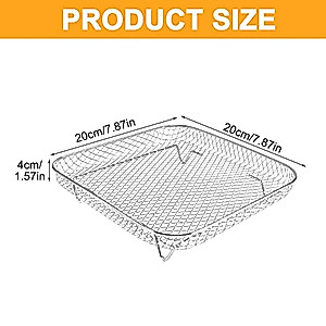 8 Inch Square Air Fryer Rack, Set of 3 Stackable Stainless Steel Dehydrator Rack, Square Racks Air Fryer Accessories for Cosori, Instant Vortex, Nuwave Air Fryer, Ninja Foodi Grill