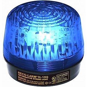 Seco-Larm SL-126-A24Q/B Strobe Light, Blue Lens; For "Informative" General Signaling Requirements; For 6 to 24-Volt Use; Incorrect Polarity Cannot Damage Circuit or Draw Current