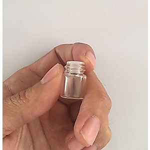 JJKMALL- 50Pcs Clear Sample Glass Bottles mini 1ml 1/4Dram Essential Oils Vials with Orifice Reducer Perfume Cosmetics Lotion Jars Container + 1pc gift Storage bag + 1pc 3ml Dropper