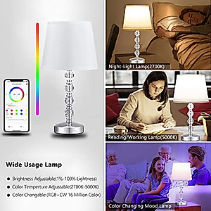 Unfusne Crystal Lamps for bedrooms Set of 3, Set of 2 Touch Control Table Lamps, Set of 1 RGB Smart Lamp