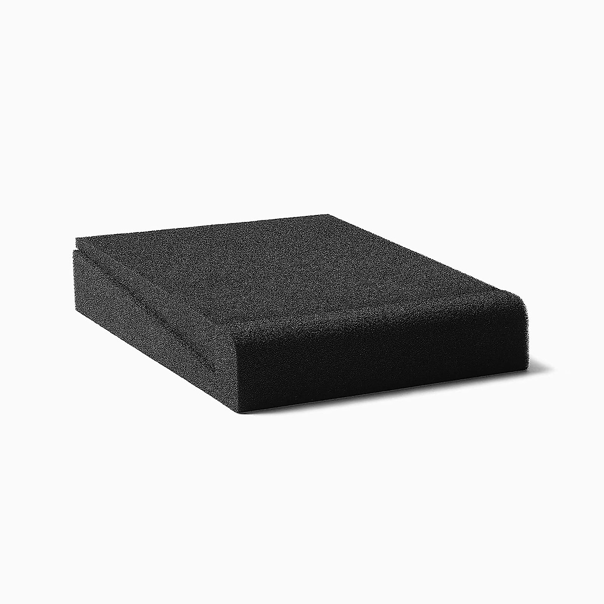SS5 Studio Monitor Isolation Pads, High-Density Acoustic Foam Tilted Tabletop & Desktop Speaker Stands for Midsize Bookshelf Computer Speakers, Prevent Vibrations & Fits most Speaker, Black - Pair