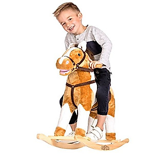 Rockin' Rider Turbo Rocking Horse, Brown and White, Large