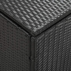 Canditree Outdoor Large Storage Box, Storage Contrainer Rattan, Organizers for Garden Furniture Pillows Cushions (Black)