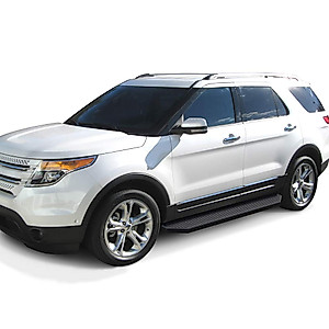 APS 6-inch Aluminum (Black Powder Coated Flat Style) Running Boards Nerf Bars Side Steps Compatible with Ford Explorer 2011-2019 4-Door