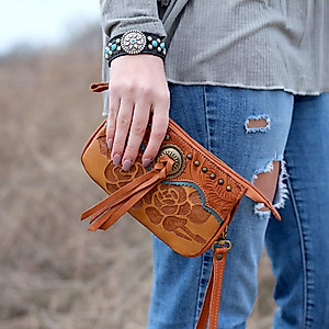 American West Leather Event Approved Wristlet for Women - Genuine Leather