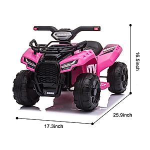 6V Electric Kids ATV Quad Ride-On Toy with MP3, USB, Lights - For 1-3 Year Old Boys and Girls