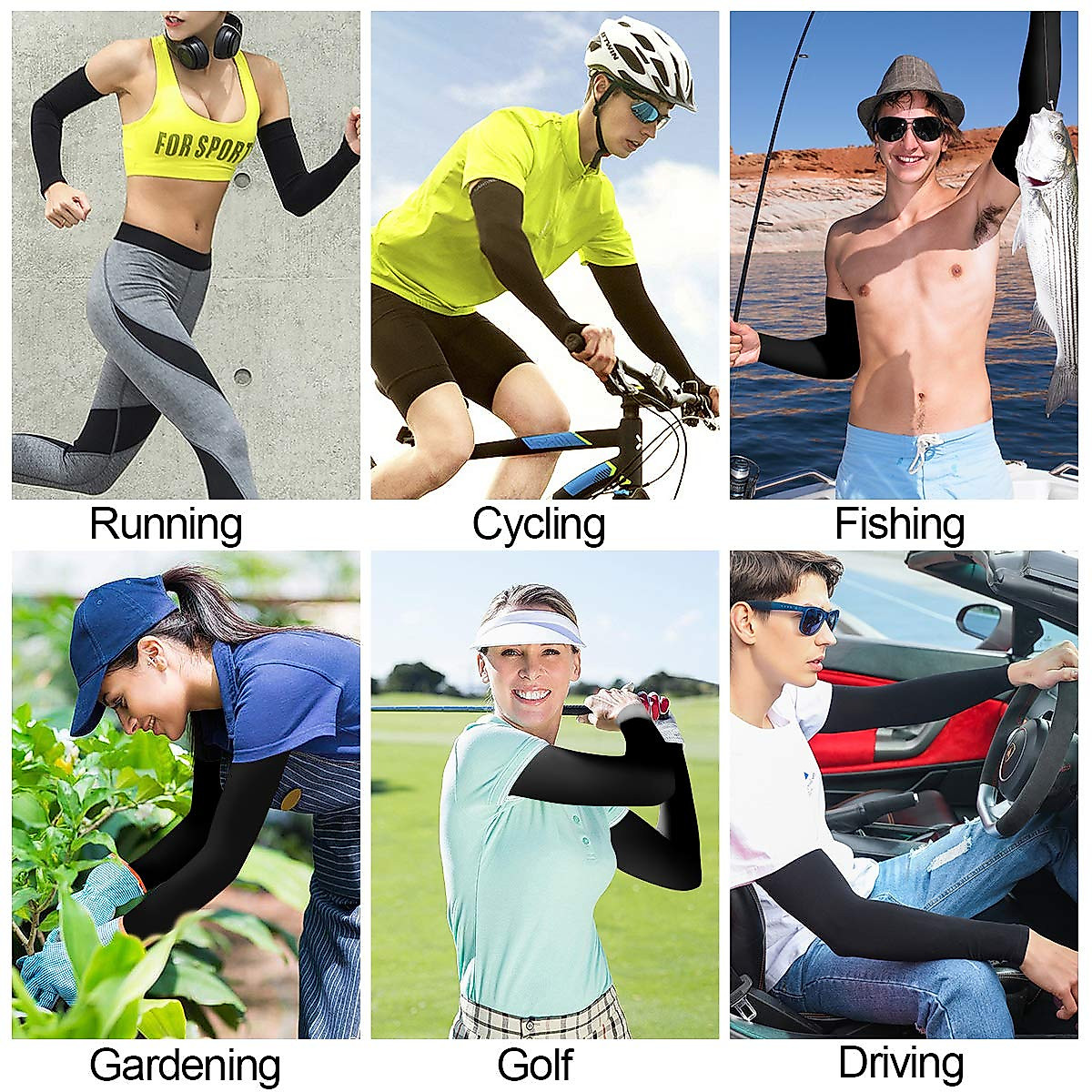 ALAZA Camouflage Brown Cooling Arm Sleeves Cover Uv Sun Protection for Men Women Running Golf Cycling Arm Warmer Sleeves 1 Pair