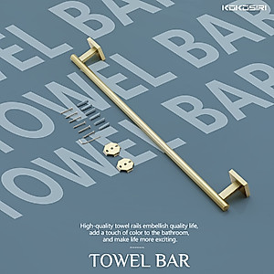 KOKOSIRI Towel Bar Bathroom Towel Holder for Bath Kitchen Cabinet Towel Rails 20 Inch Brushed Gold Stainless Steel B4005BG-L20