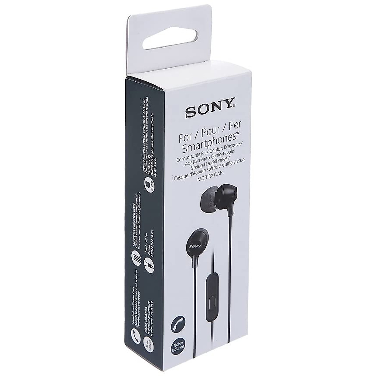 Sony MDR-EX15AP Earphones with Smartphone Mic and Control - Black
