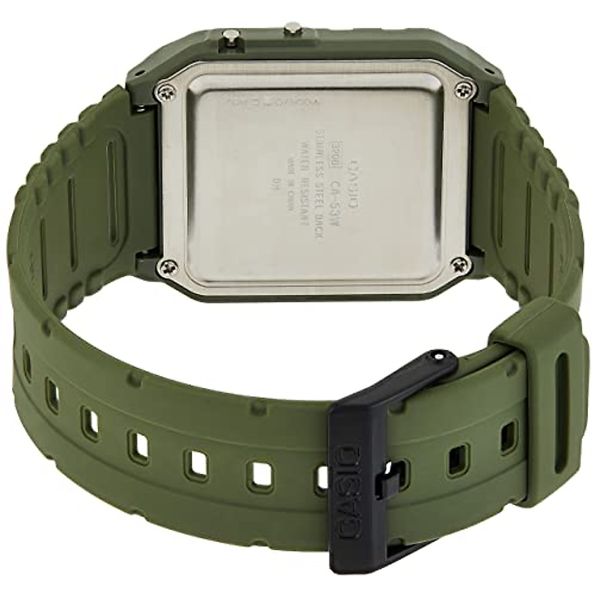 Casio CA-53WF-3B Calculator Green Digital Mens Watch Original New Classic CA-53, 43.2×34.4×8.2mm (CA-53WF-3BDF)
