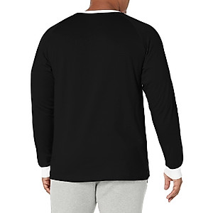 adidas Originals,mens,3-Stripes Long Sleeve Tee,Black,Small