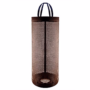 Plastic Bag Dispenser, Wall Hanging Grocery Bag Holder, Large Folding Hanging Storage Bag for Kitchen, Brown