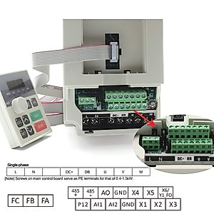 RATTMMOTOR 1.5KW VFD 110V Single to 3 Phase Inverter Variable Frequency Drive Spindle Motor Controller Converter 0-1000Hz + Extension Cable for CNC Router Milling Engraving Machine