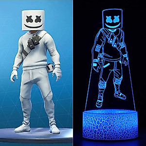 Wronka 5 in 1 Sets 3D Anime Night Light Toys, LED Illusion Lamp, 16 Color Change Bedside Lamp with Remote Control, Xmas Birthday Gift for Kids Child