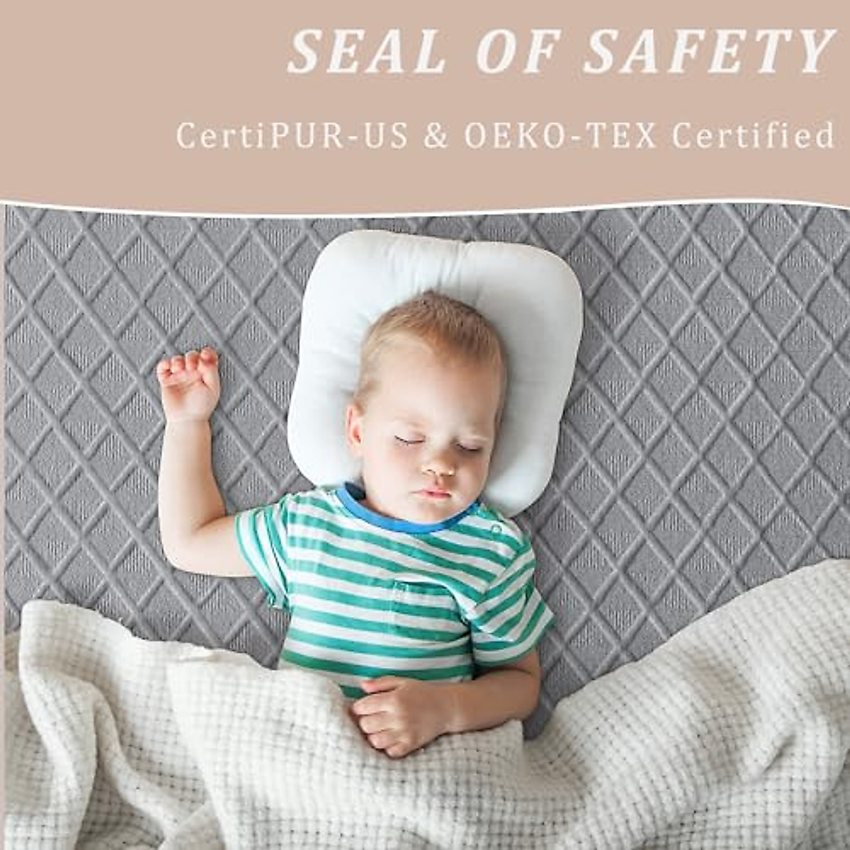 Sleepmax Firm Mattress Topper Twin XL 4 Inch - Extra Firm Memory Foam Bed Topper for Back Pain Relief - Cooling Mattress Pad for All Body Shapes - Non-Slip Deluxe Cover, CertiPUR-US Certified