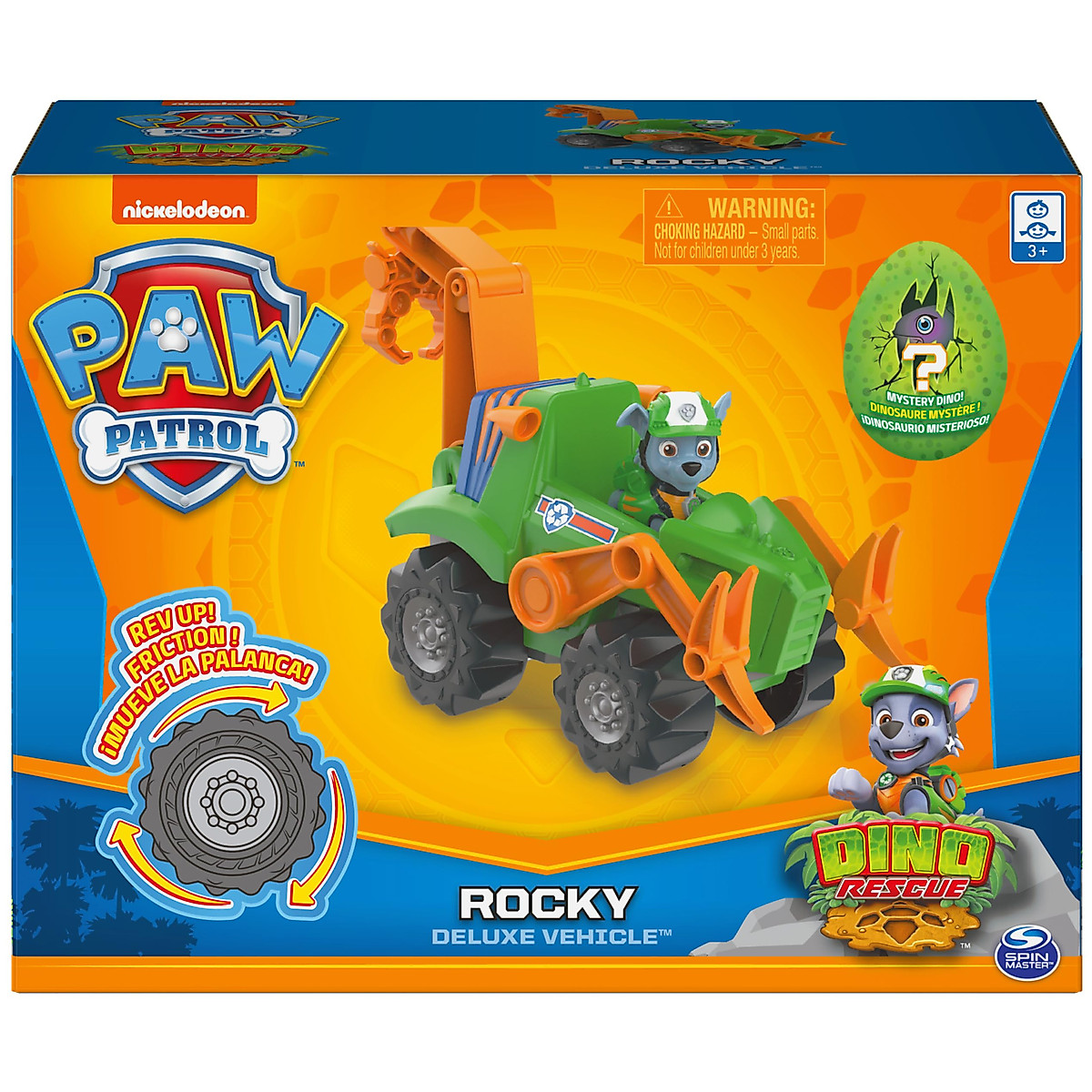 Paw Patrol, Dino Rescue Rocky’s Deluxe Rev Up Vehicle with Mystery Dinosaur Figure