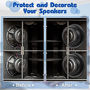 2 Pcs Universal Angled Speaker Enclosures Boxes Speaker Pods Car Speakers Mount with Rubber Strip for Install 6.5 Inch Speakers or Smaller Custom Mount Door Kick Panel Rear Deck (Black, Hole Cut)
