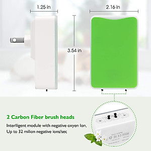 Air Purifier Plug in for Home, 2 Pack Mini Plug in Air Purifier, Portable Travel-Size Air Purifier Plug in Wall for Smell, Pet Dander, Bedroom, Hotel, Office（Green）