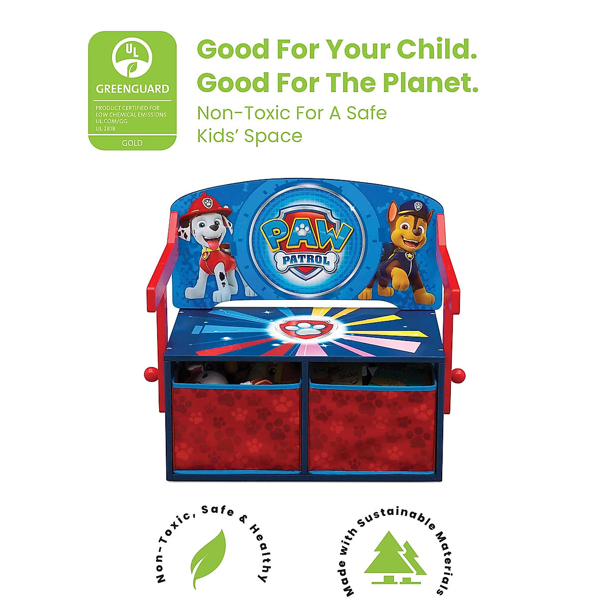 Delta Children Kids Convertible Activity Bench - Greenguard Gold Certified, Nick Jr. PAW Patrol