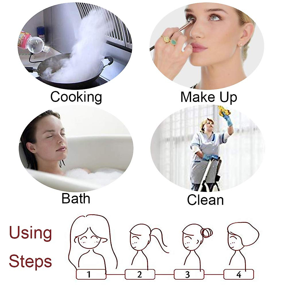 Shower Caps, 3 PACK Bath Cap for Women Waterproof & Adjustable Double Layered Shower Cap (Multi-colored8)