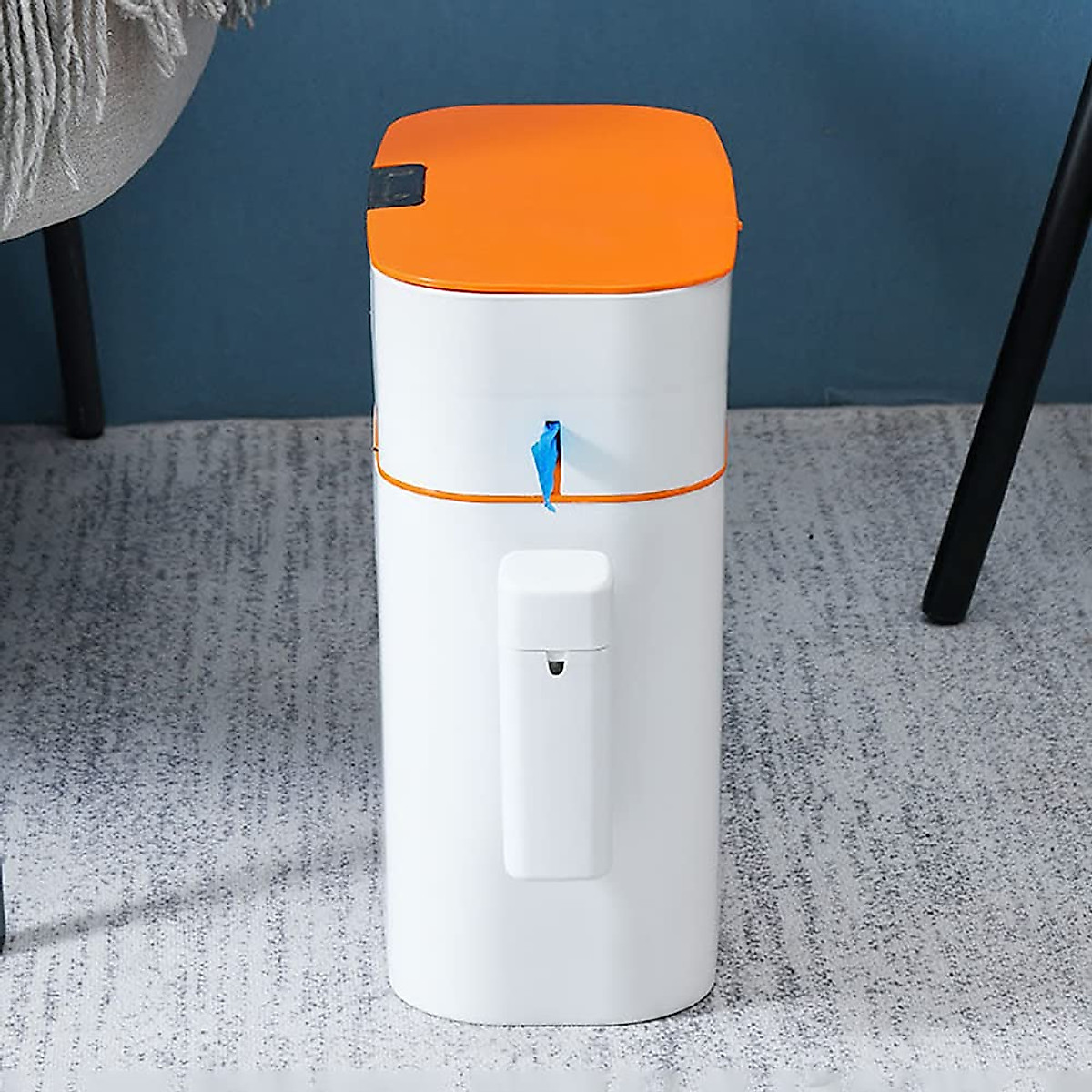 Kelendle Touchless Motion Sensor Trash Can - Automatic Garbage Can Kitchen Waste Bin Bedroom Trash Can with Lid for Home Office Decoration Orange Lid 4.5 Gallons