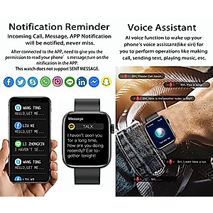 Smart Watch for Men Women Make Answer Call/Voice Control, IP67 Waterproof Android Smartwatches with Text Call /28 Sports Heart Rate Blood Pressure SpO2 Sleep Monitor Step Counter Black
