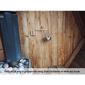 HSE Cedar Sauna Aromatherapy Bowl Oil Cup Holder with Swinging Arm and Screw Covers (Red Cedar)