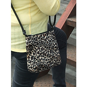 LONI Womens Trendy Animal Print Faux Fur Shoulder Bag/Cross-Body Bag in Giraffe Small