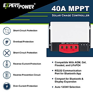 ExpertPower 5KWH 12V Solar Power Kit | LiFePO4 12V 200Ah, 600W Solar Panels, 40A MPPT Solar Charge Controller, 3KW Pure Sine Wave Inverter Charger | RV, Trailer, Camper, Marine, Off Grid