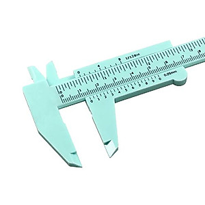 uxcell Vernier Caliper 150mm Mini Double Scale Plastic Ruler Measuring Tool Green Portable Sliding Gauge for Inside Outside Depth
