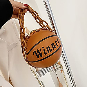 KUANG! Women's Basketball Shaped Mini Chain Purse Shoulder Messenger Handbags Handle Tote Cross Body bags For Girls