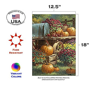 Toland Home Garden 12x18 Inch Double Sided Garden Flag Fall Flag, Farm Pumpkin Fall Garden Flag House Flag For Outdoor Yard Decoration
