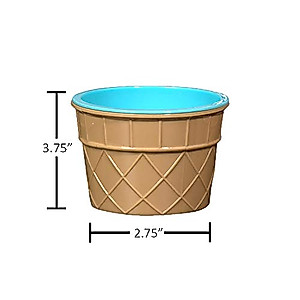 Hammont Ice Cream Bowls and Spoons - Reusable Dessert Bowls and Spoons Set, Durable Plastic Bowls for Party Favor | 4 Bowls and 4 Matching Spoons (Orange, Pink, Light Green, Sky Blue)