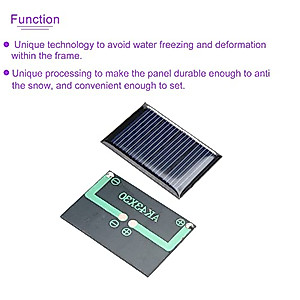 DMiotech 5 Pack 2V 60mA 43mm x 30mm Mini Solar Panel Cell for DIY Electric Power Project