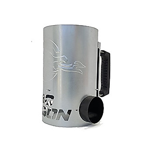 BBQ Dragon Charcoal Starter and Grill Lighter Fan Bundle Chimney of Insanity Charcoal Starter - The Fastest and Easiest Charcoal Chimney Starter for BBQ Grills