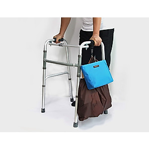 PACMAXI Round Strong Handy Hooks Clips Organizer Hanger for Walker, Rollator, Crutches, Wheelchair, Shopping Cart, 2 Pack (Black)