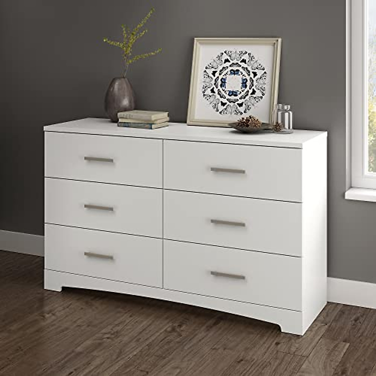 South Shore Gramercy 6-Drawer Double Dresser, Pure White