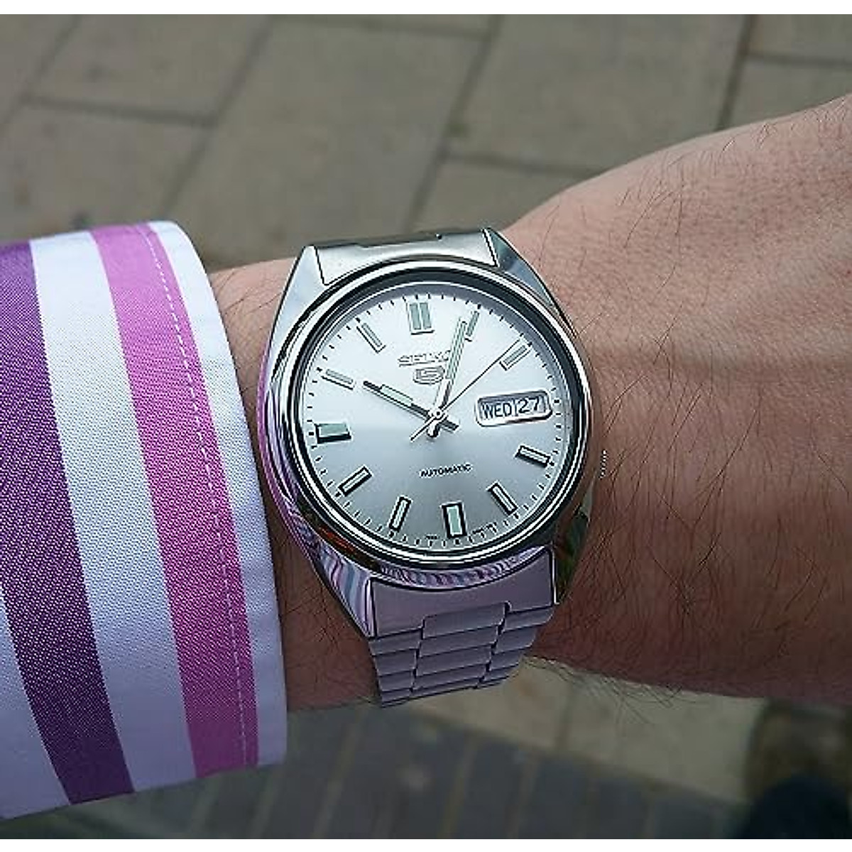 SEIKO Men's SNXS73K 5 Stainless Steel Siver Dial Watch