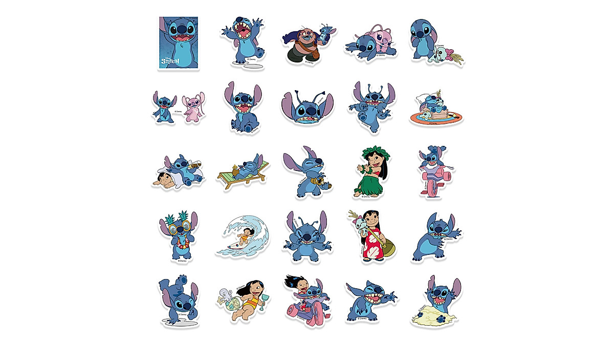 Disney Stitch Waterproof Stickers - 50pcs Pack