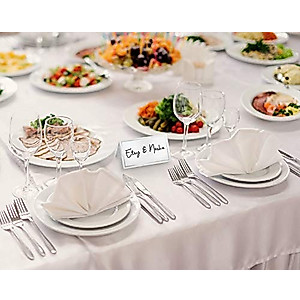 Alpine Industries Tent Place Cards 2” x 3.5”, Place Cards for Weddings, Events, & Special Occasions High-Grade Elegant Design - (White - Silver Border)