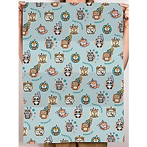CENTRAL 23 Baby Boy Wrapping Paper - 1st Birthday - Age One - 6 Sheets Blue Gift Wrap - Comes With Fun Stickers