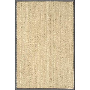 nuLOOM Larnaca Seagrass Solid Outdoor Area Rug, 4' x 6', Dark Grey