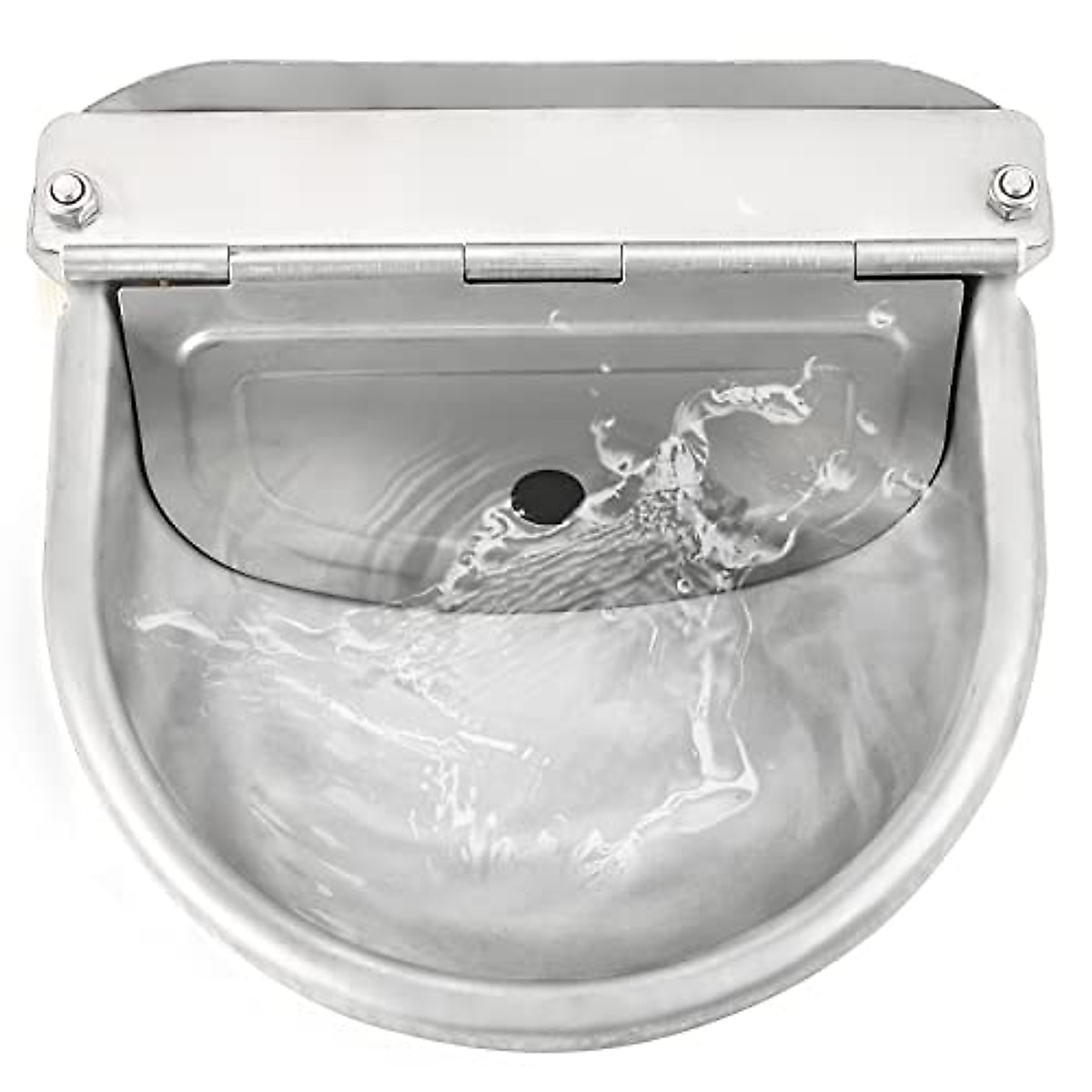 NATGAI Automatic Stainless Steel Waterer Bowl with Float Valve Water Trough Farm Grade for Horse Cattle Goat Sheep Dog