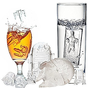 Sunerly Silicone Ice Tray Molds in Star Wars Character Shapes, Ideal for Chocolate, Ice Cubes Trays, Jelly, Sweets, Desserts, Baking Soap and Candle Making (Set of 7)